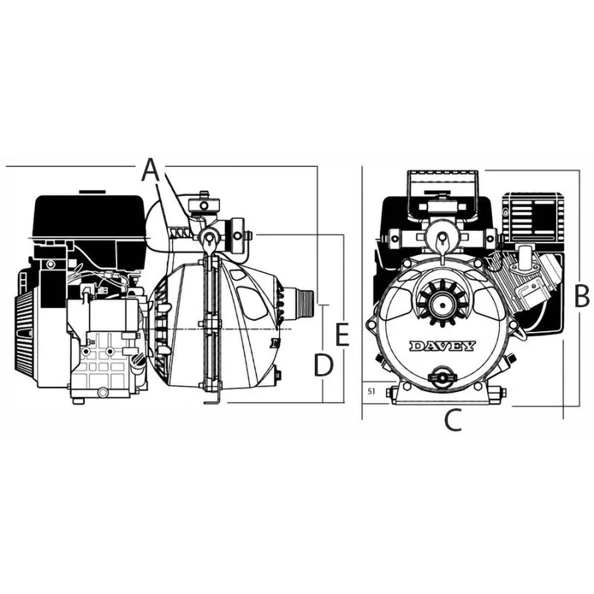 Davey 9 HP Twin Impeller Honda Portable Pump | Shop Darley
