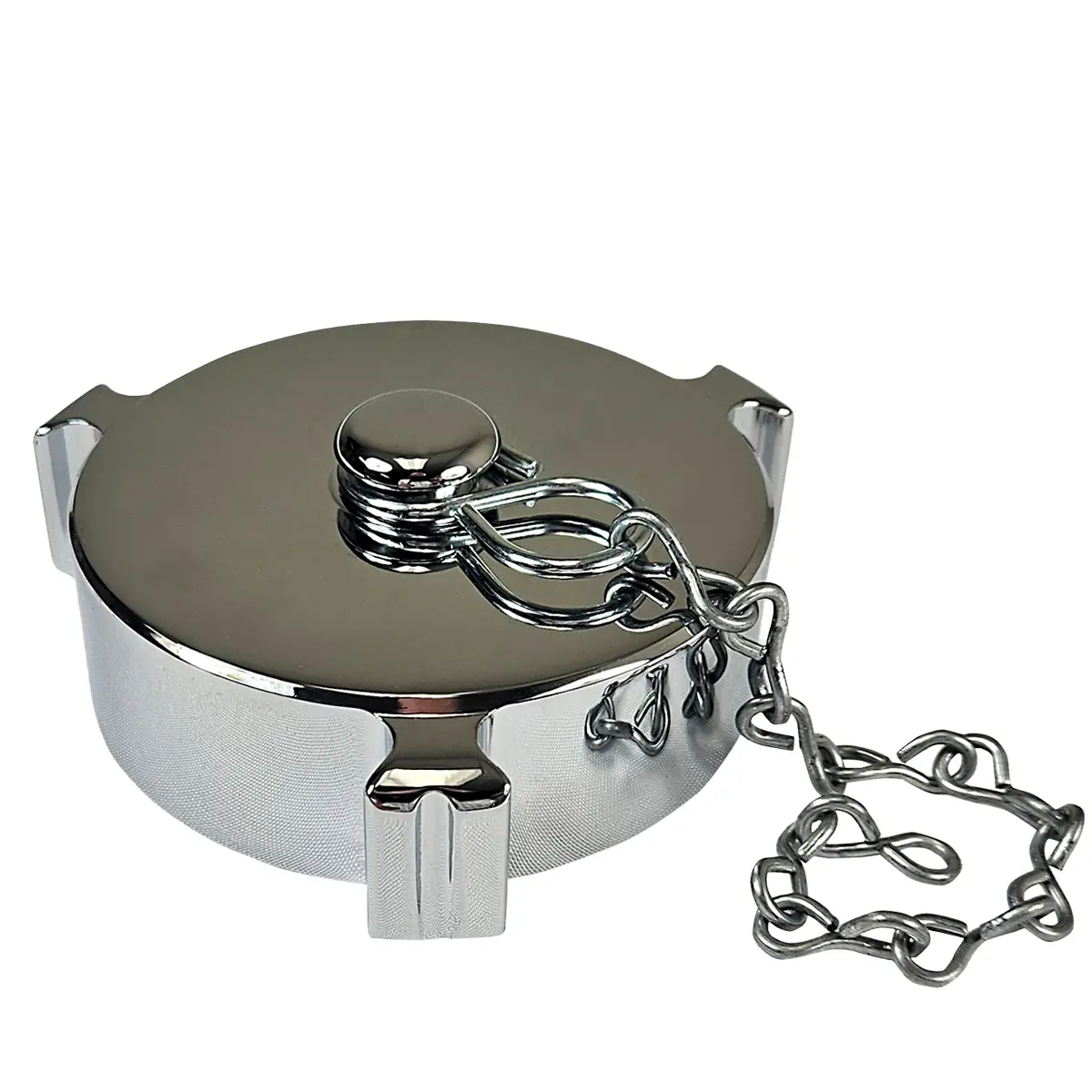 Aluminum Chrome Caps - NH Rocker Lug with Chain - 2.0" | Shop Darley