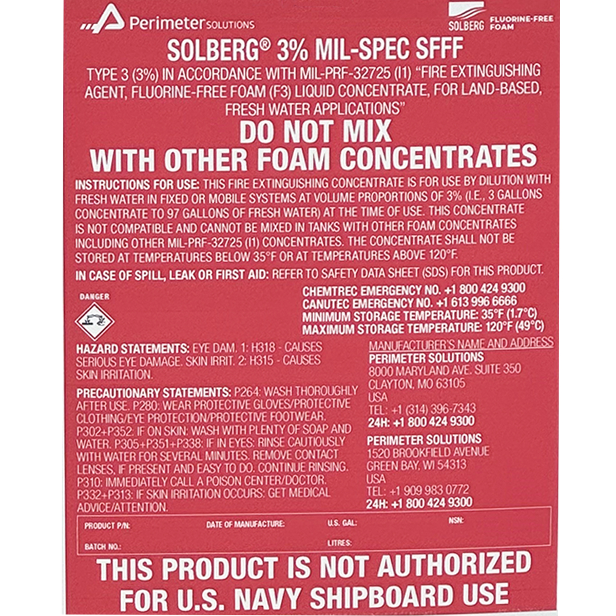 Solberg 3% Mil-Spec SFFF Airport Foam Concentrate - 55 Gallon | Shop Darley