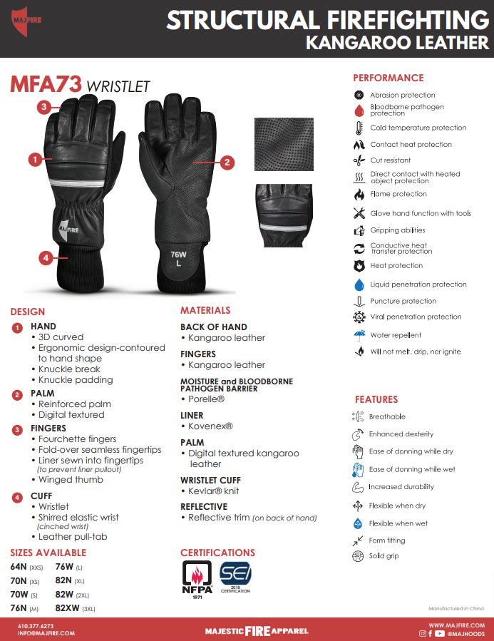 Majestic Structural Firefighting Kangaroo Leather | Shop Darley