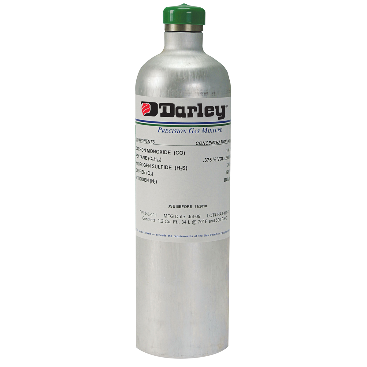 Calibration Gas (Co, H2S, Comb. & 02) Aluminum Alloy Cylinder | Shop Darley